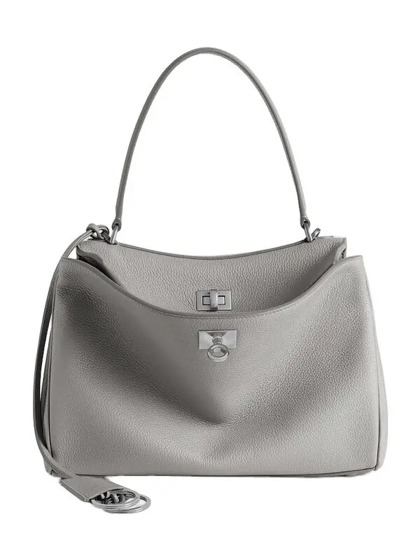 Balenciaga Rodeo Small Grained Calfskin Top Handle Bag - Grey