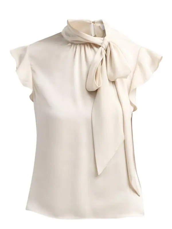 Ramy Brook Balinda Satin Blouse - Bone