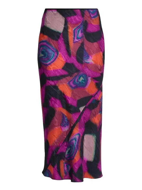Dries Van Noten Sati Abstract Midi Skirt - Fuchsia