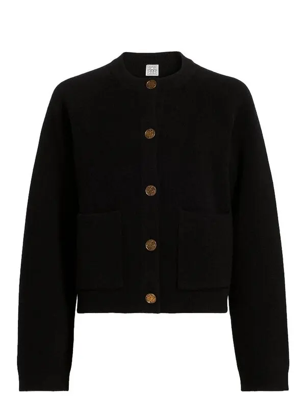 TOTEME Hammered Button Cardigan - Black