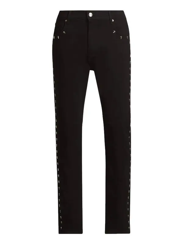 RtA Bryant Cross Stretch High-rise Slim-fit Jeans - Black Cross