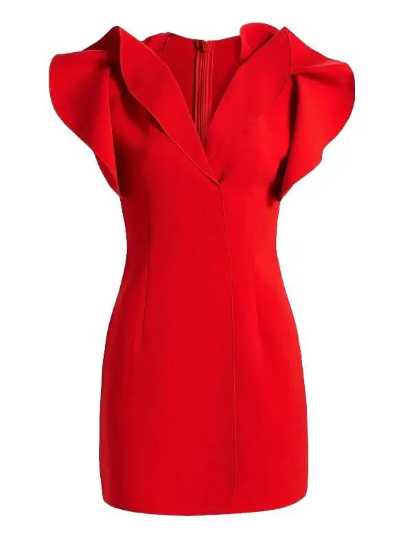 Acler Normanhill Puff-sleeve Minidress - Cherry