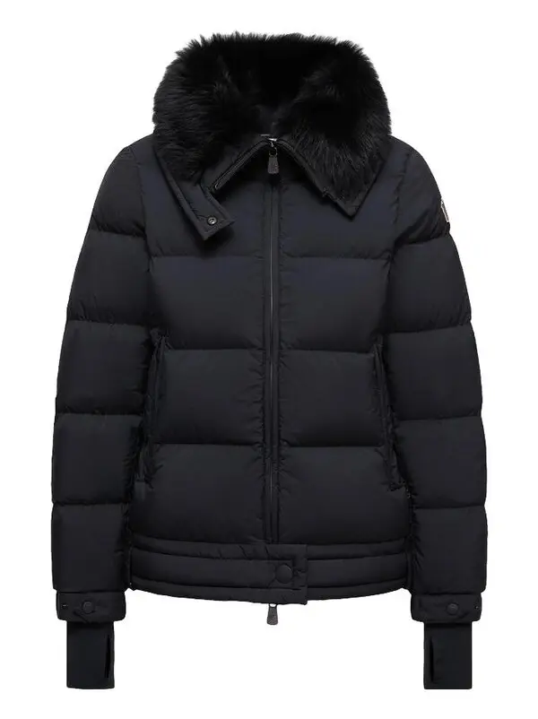 Moncler Arabbas Ski Jacket With Shearling Trim - Black