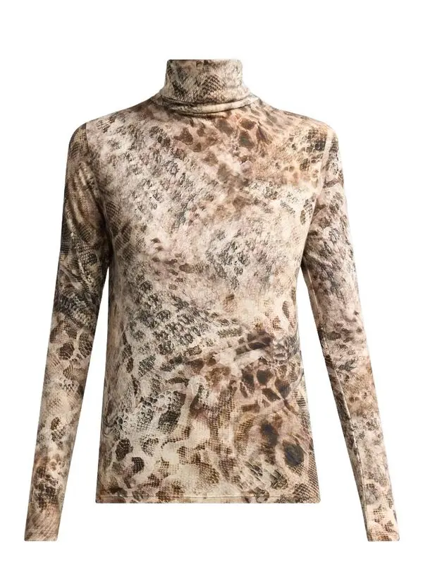 Ramy Brook Thea Python-print Cotton-blend Top - Bone Python