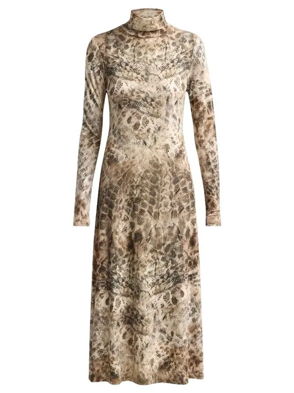Ramy Brook Valerie Snake-print A-line Midi Dress - Bone Python