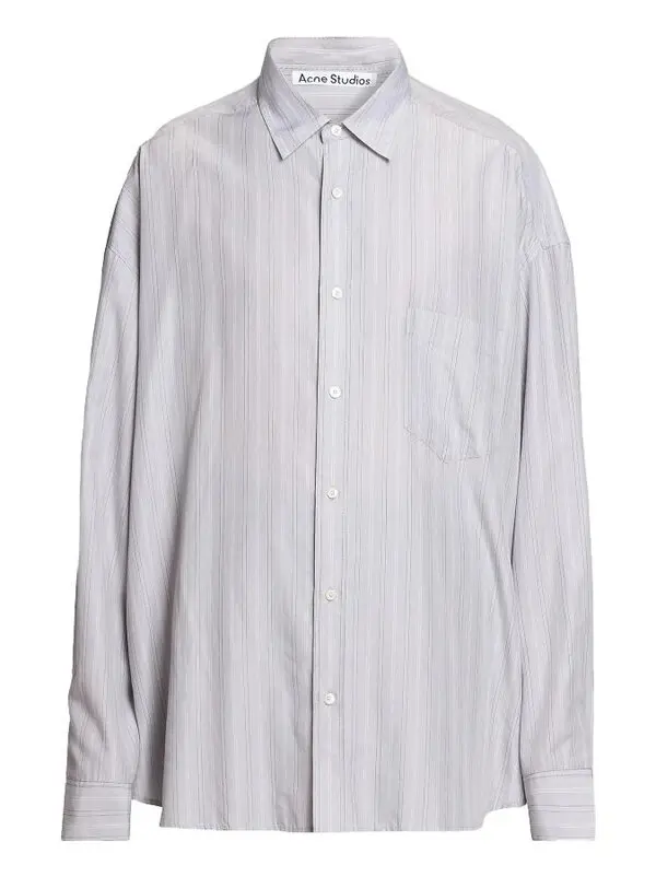 Acne Studios Soffia New Round Striped Oversized Shirt - Grey Multi