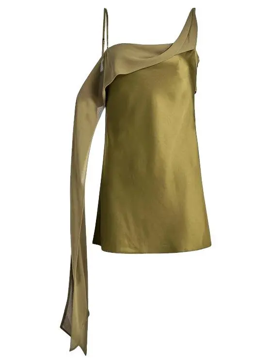 Significant Other Devlyn Draped Satin Minidress - Fern