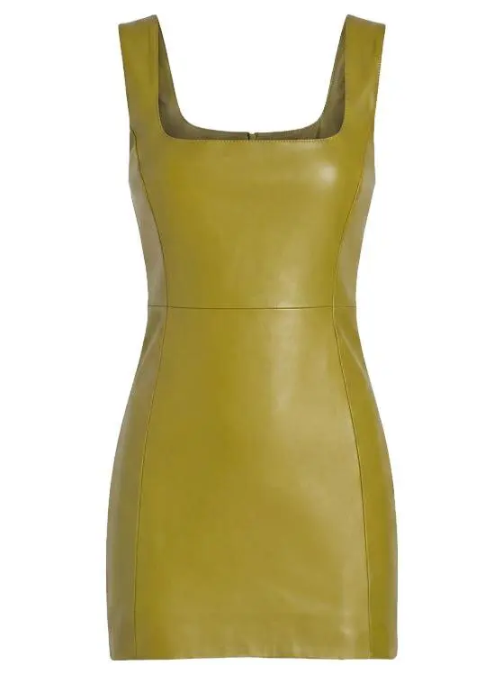 Retrofete Tilde Leather Body-con Mini Dress - Basil