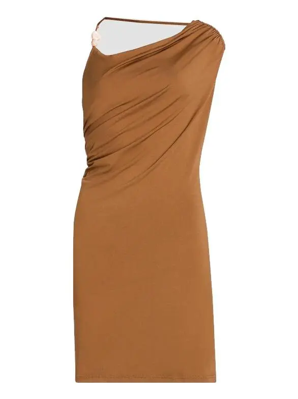 Significant Other Amren Bead-detail Draped Jersey Minidress - Cedar