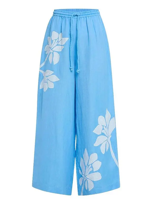 Significant Other Tammy Drawstring Pants - Blue Pattern