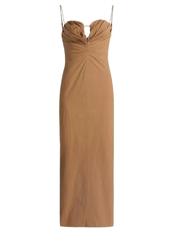 Significant Other Quentin Sculpted Stretch-cotton Maxi Dress - Cedar