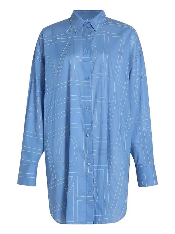 TOTEME Monogram Long Summer Shirt - Cobalt