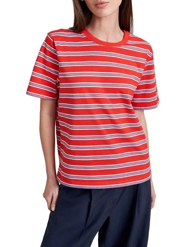 LA LIGNE Boyfriend T-shirt - Red Multi