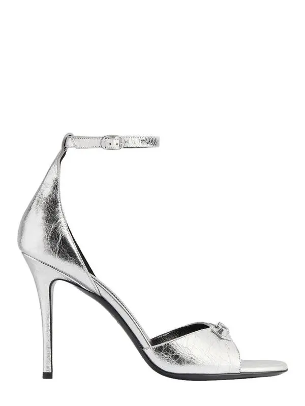 Balenciaga City Uptown Sandal Heels - Silver