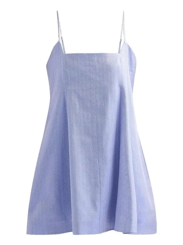 Brandon Maxwell The Zinnia Wool-silk Trapeze Minidress - Herringbone