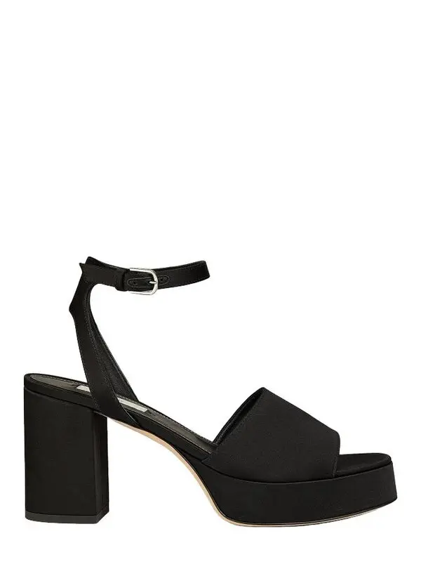 TOTEME 100mm Satin Platform Sandals - Black