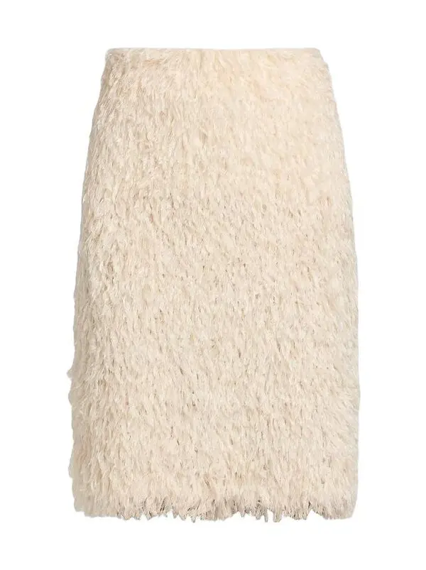 TOTEME Feathered-jersey Knee-length Skirt - Eggshell