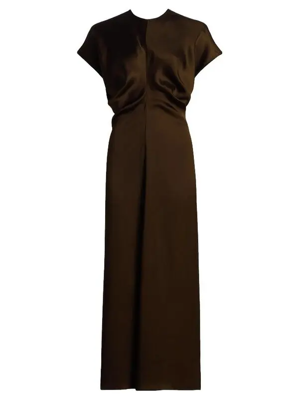 TOTEME Slouch Waist Midi Dress - Bark
