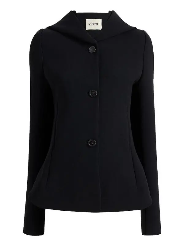 Khaite June Hooded Peplum Jacket - Black