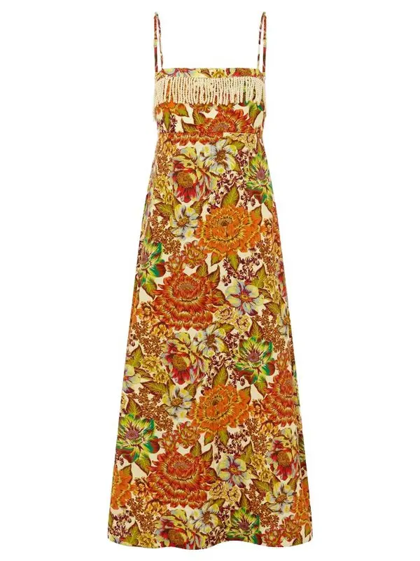 ALEMAIS Lana Floral Linen Maxi Dress - Multi