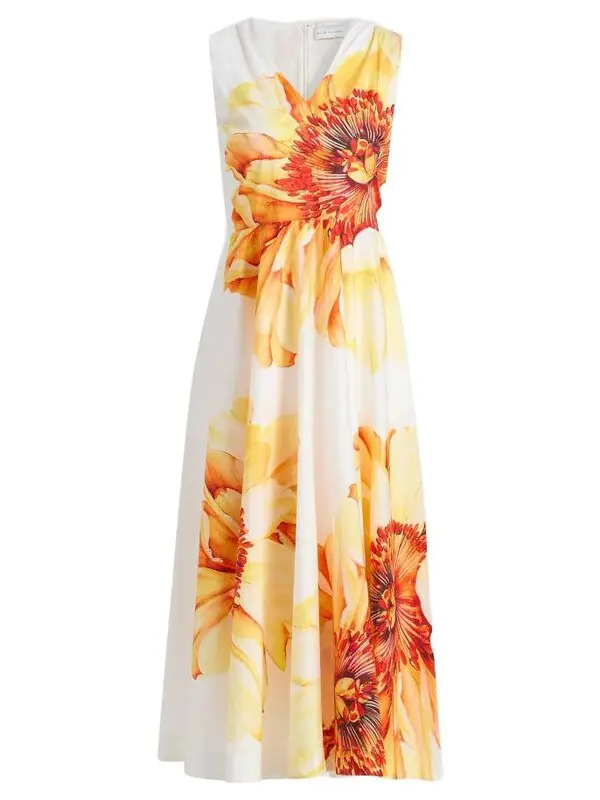 Elie Tahari The Ines Cotton Midi-dress - Spring Meadow