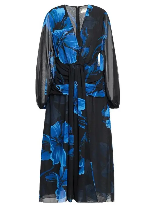 Chiara Boni La Petite Robe Floral Georgette Midi-dress - Blue Pattern