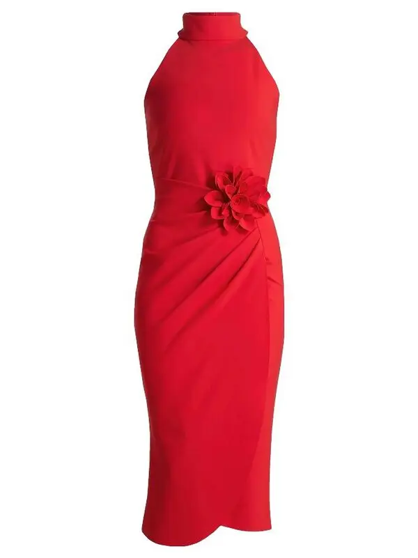 Chiara Boni La Petite Robe Gudruly Bis Rosette Sleeveless Midi-dress - Passion