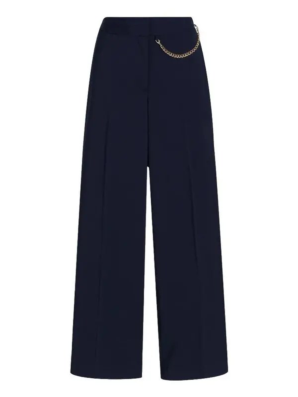 Elie Tahari The Sarah Pleated-front Straight-leg Pants - Navy