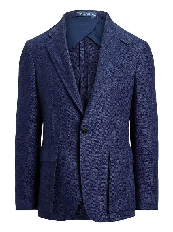 Polo Ralph Lauren Rl 67 Tonal Herringbone Sport Coat - Navy