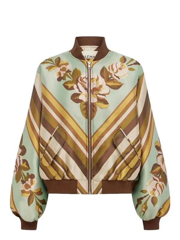 ALEMAIS La Rosa Printed Jacquard Bomber Jacket - Multi