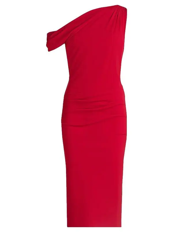 Chiara Boni La Petite Robe Adial One-shoulder Midi-dress - Ruby