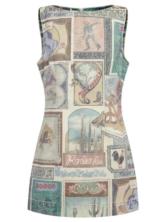 ALEMAIS Andie Printed Denim Mini Dress - Multi