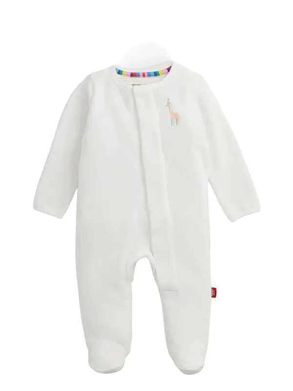 MAGNETIC ME Baby's Embroidered Cotton-blend Velour Footie - Multi