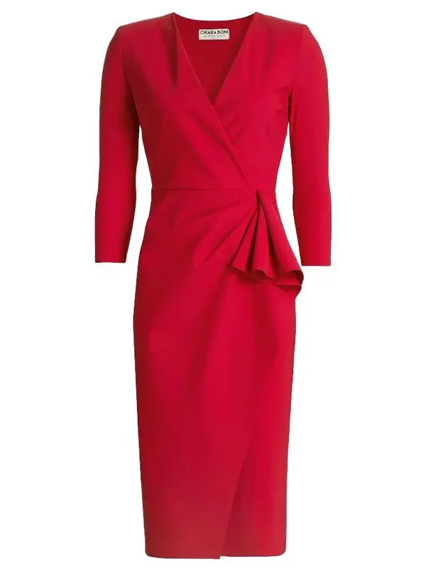 Chiara Boni La Petite Robe Zuhur Ruffled Midi-dress - Ruby
