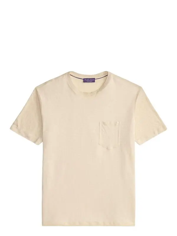 Ralph Lauren Purple Label Pocket Linen Jersey T-shirt - Limestone