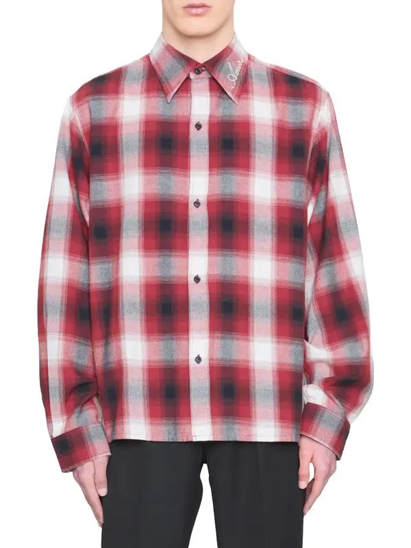Amiri Cotton Flannel Shirt - Cherry