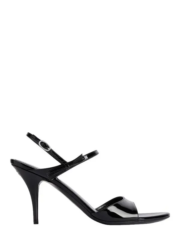 Balenciaga Avenue Bow Heel Sandals - Black
