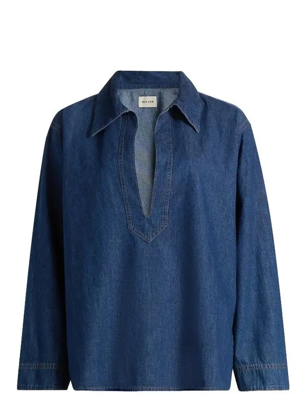 Blk Dnm Denim Tunic Top - Clean Blue