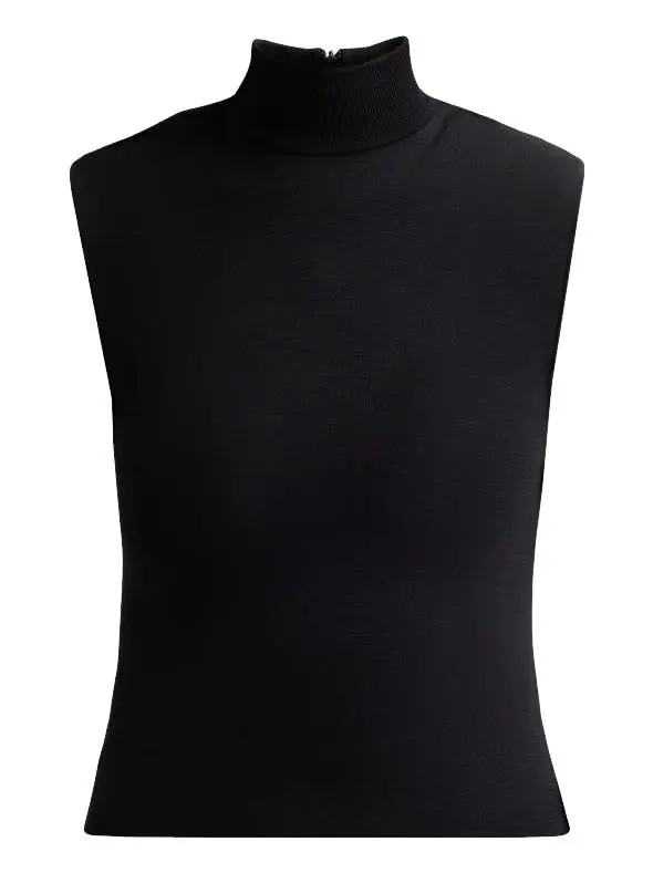 TOCCIN Diala Sleeveless Rib-knit Top - Jet