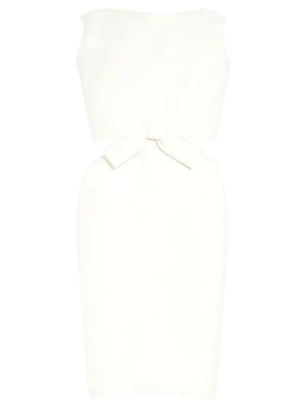 Balenciaga Draped Back Bow Dress - Ivory
