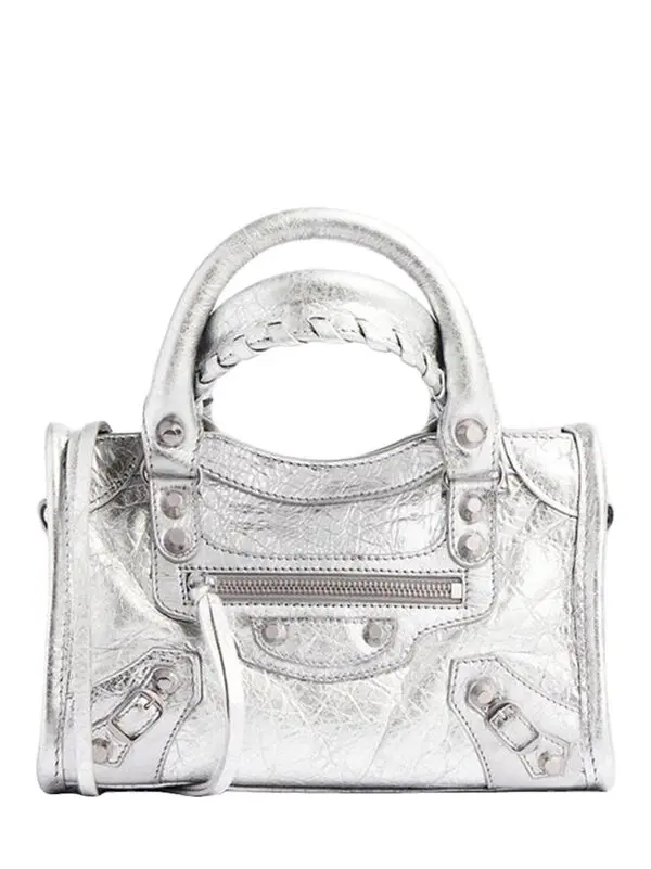 Balenciaga Le City Nano Top Handle Bag - Silver