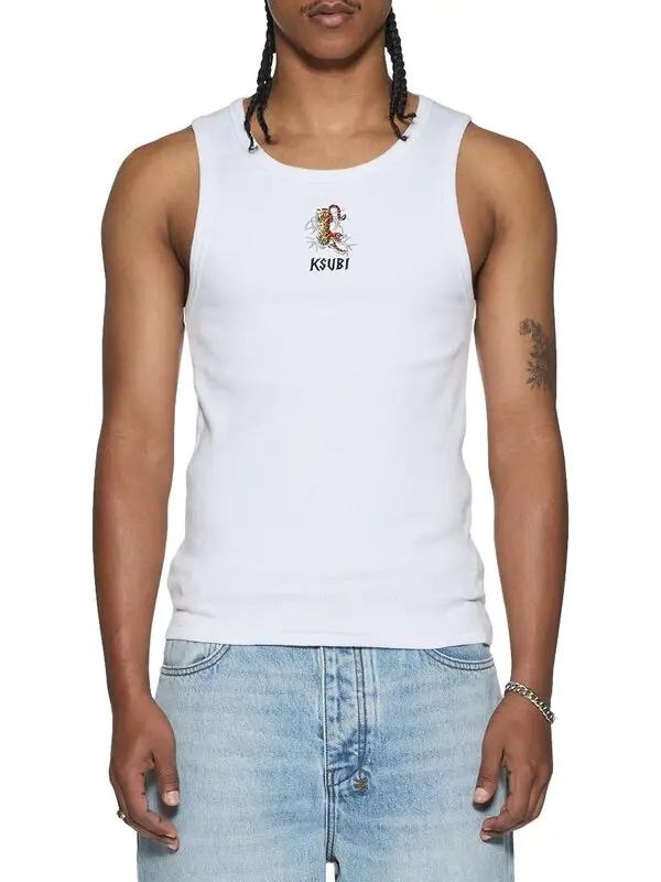 Ksubi Stayup Halen Debut Singlet Tank - White