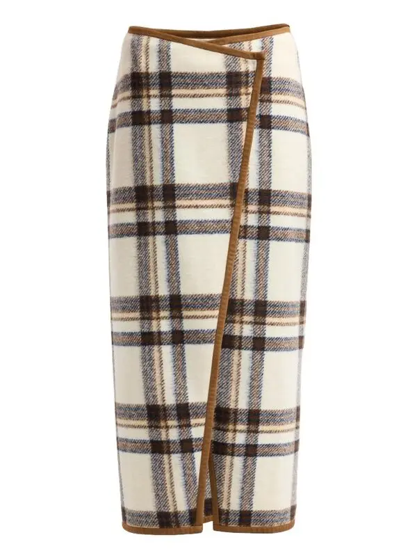 TOCCIN Leia Plaid Wrap Maxi Skirt - Cedar Multi
