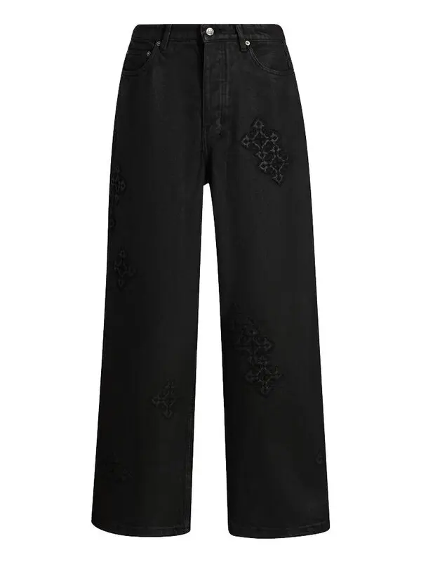 Ksubi Maxx Backstage Stardom Tonal-embroidered Jeans - Black