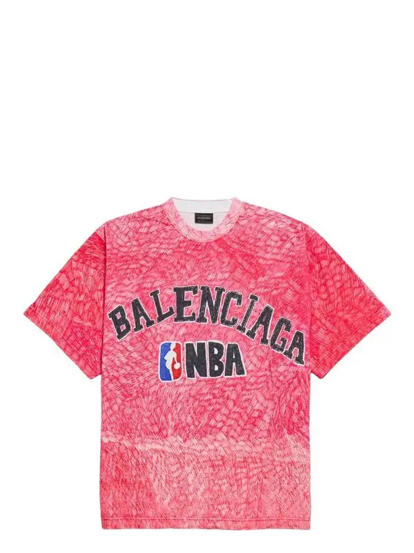 Balenciaga Nba Collaboration Oversized T-shirt - Red