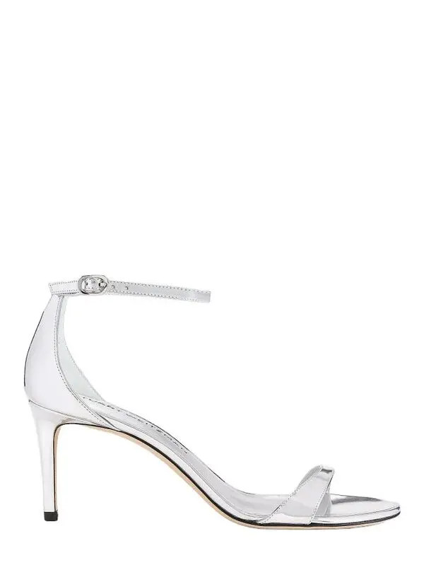 STUART WEITZMAN Nudist Ii 75mm Leather Sandals - Silver