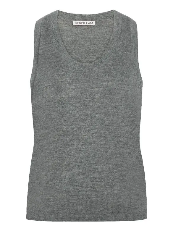 Derek Lam 10 Crosby Grayson Mercerized Wool-cashmere Knit Tank - Thunder