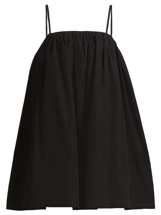 Derek Lam 10 Crosby Dominic Cotton Poplin Trapeze Minidress - Black