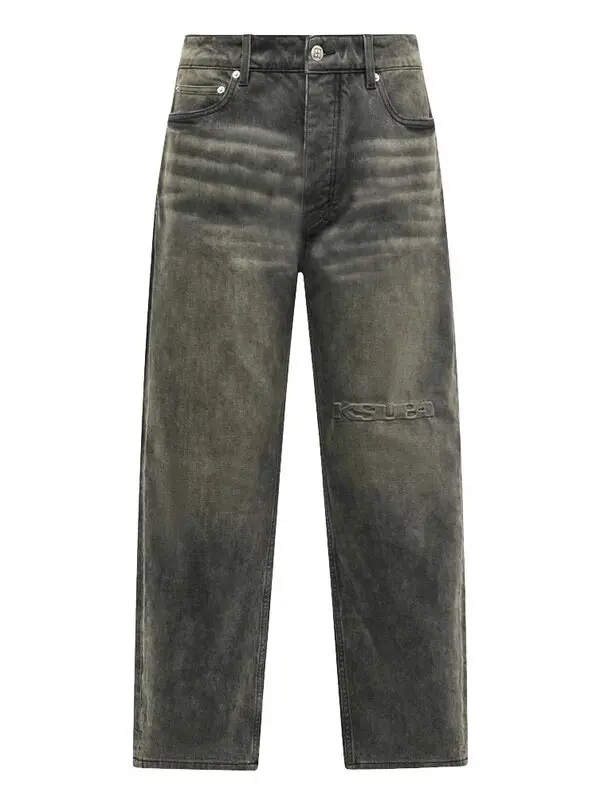 Ksubi Hazlow Graphite Intruder Straight-leg Jeans - Charcoal