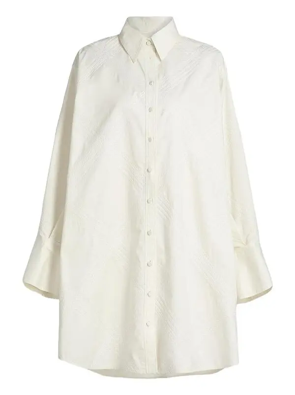 Derek Lam 10 Crosby Piper Embroidered Shirtdress - Bone